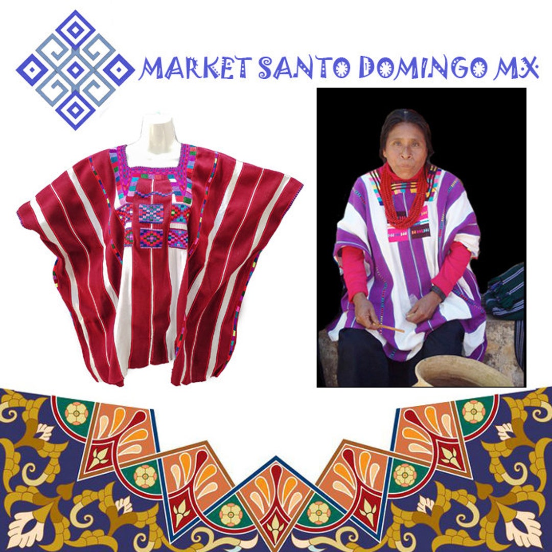 Backstrap Handwoven Stripes Pattern Tunic Mexican Huipil Dress Mayan ...