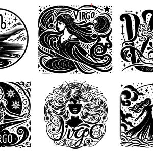 20x Virgo, Virgo Zodiac Laser Cut Files - Etsy