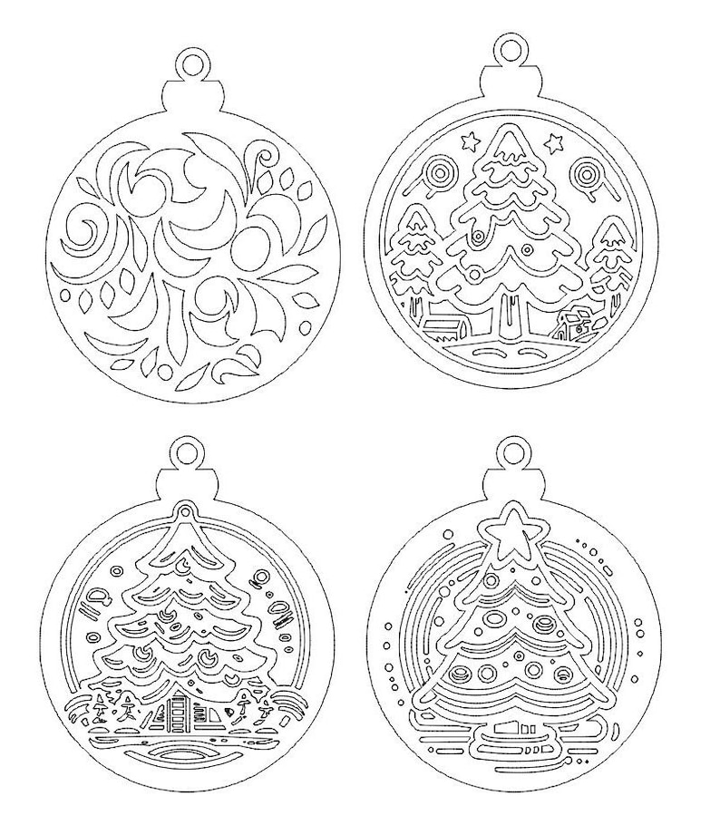 15 Christmas Ornaments Laser Cut Files - Etsy