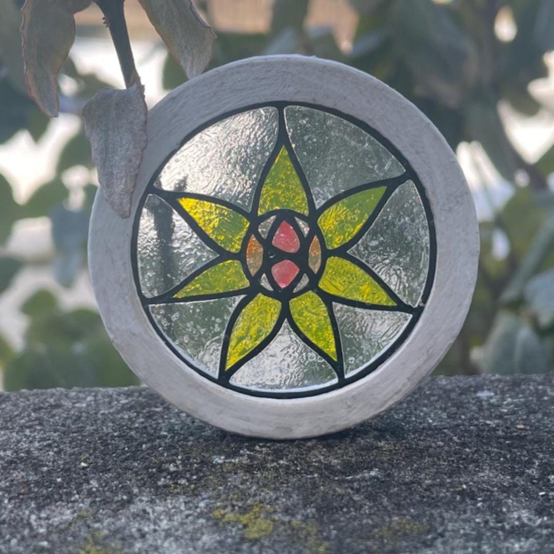 Handmade Miniature Stained Glass Window, Dollhouse Fairy Garden Decor ...