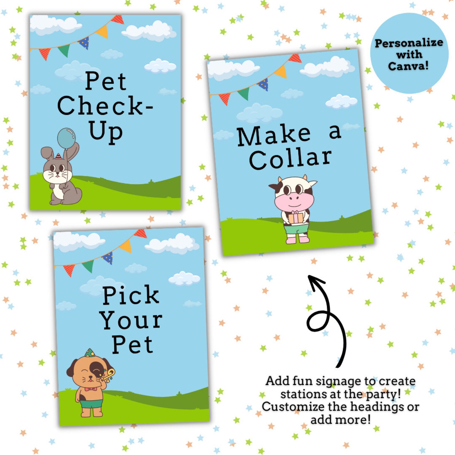 Customizable Stuffed Animal Adoption Party Birthday Party Kit, Editable ...