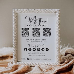 Connect With Us Sign Canva Template, Capture the Love QR Code, Craft ...