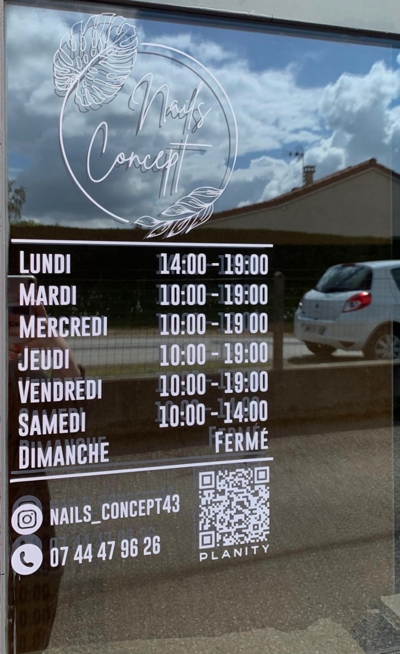 Opening Hours With LOGO and QR Code / Opening Hours Window Sticker - Etsy