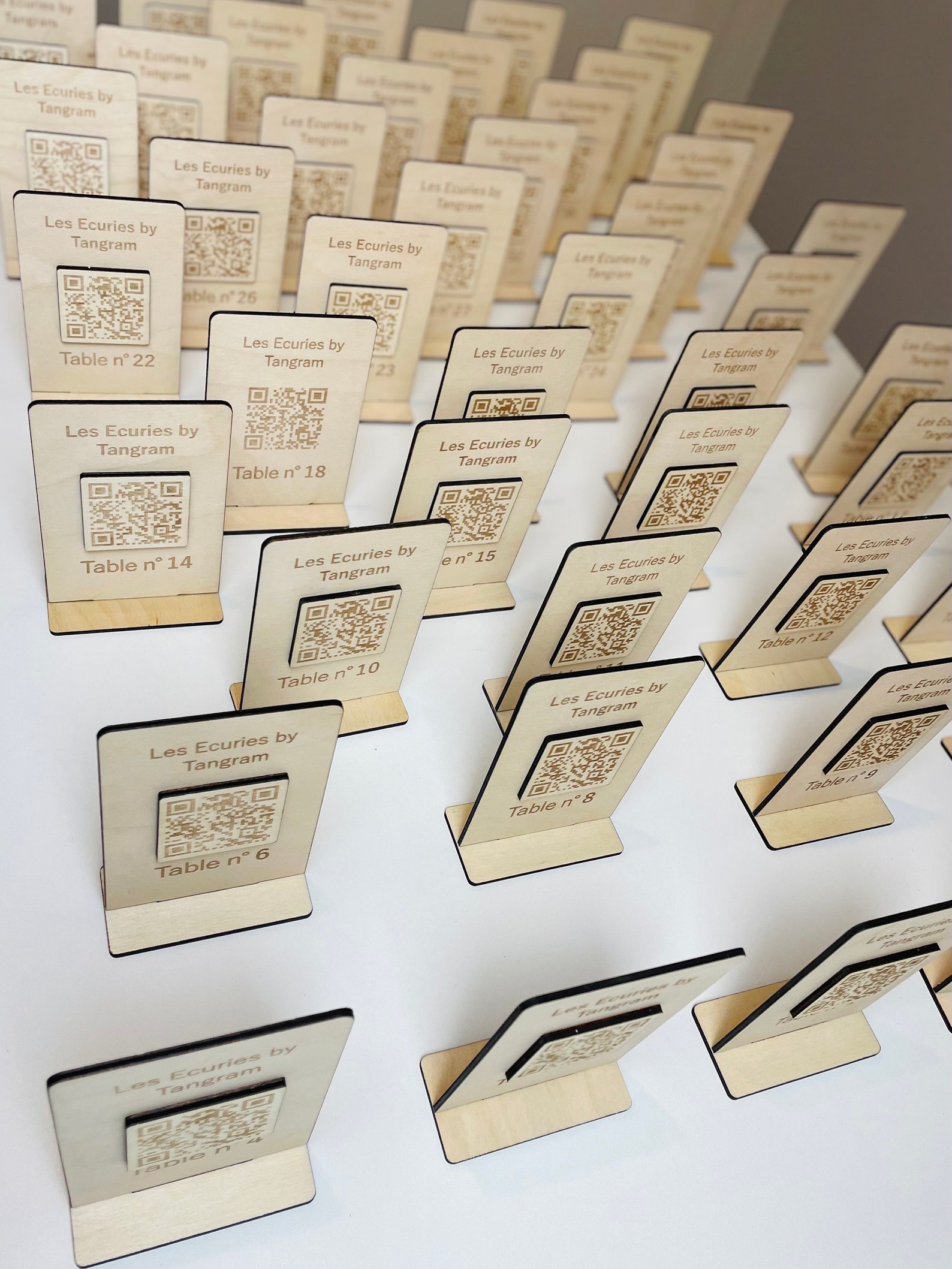 Plaque QR Code en bois personnalisé, Menu QR Code Instagram, Scannez ...