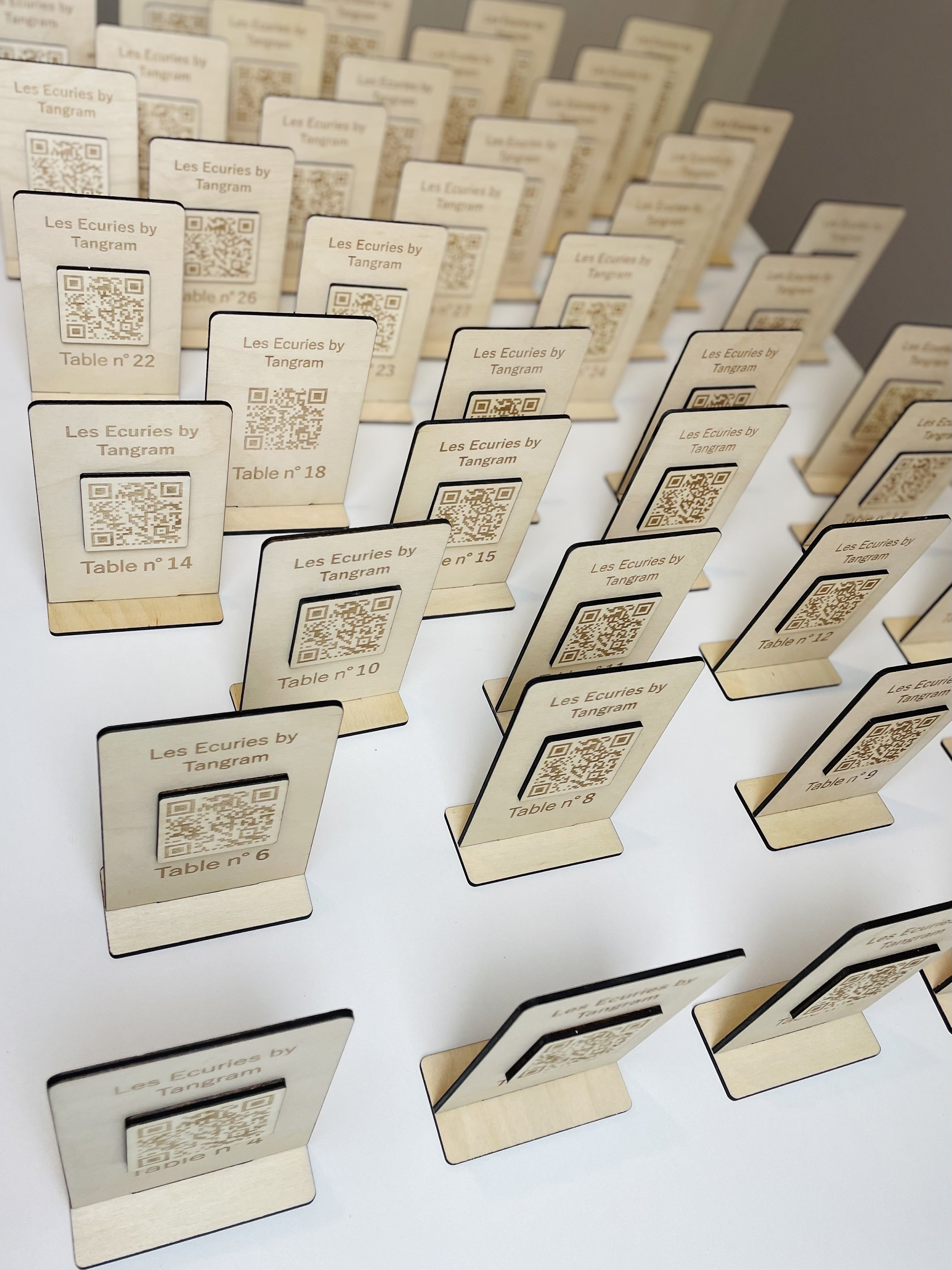 Plaque QR Code en bois personnalisé, Menu QR Code Instagram, Scannez ...