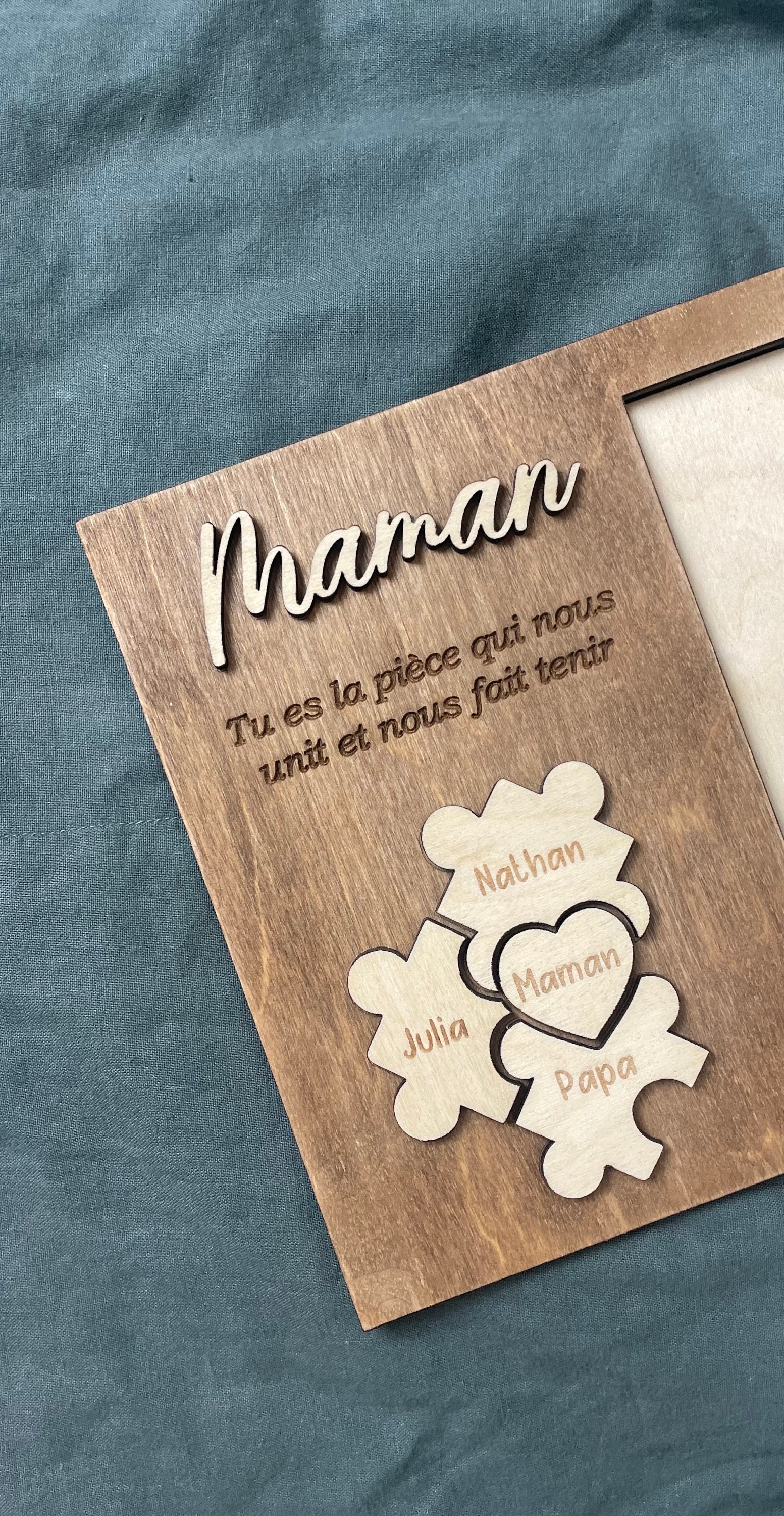Personalized Wooden Puzzle Piece Photo Frame for Father's/mother's ...