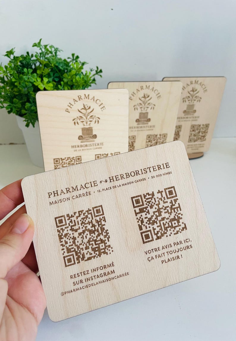 Personalized Wooden Engraved 2 QR Codes Plaque - Etsy
