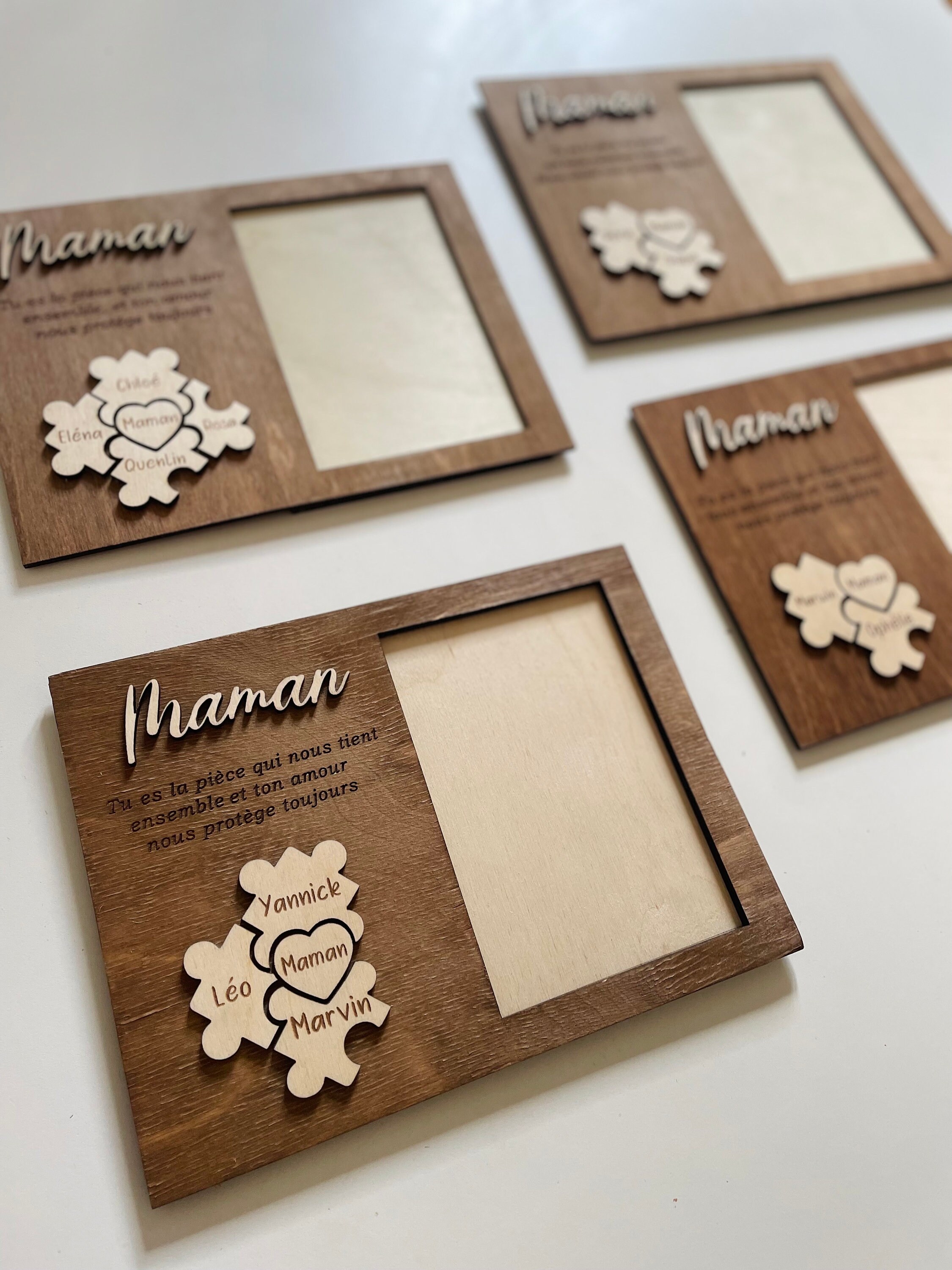 Personalized Wooden Puzzle Piece Photo Frame for Father's/mother's ...