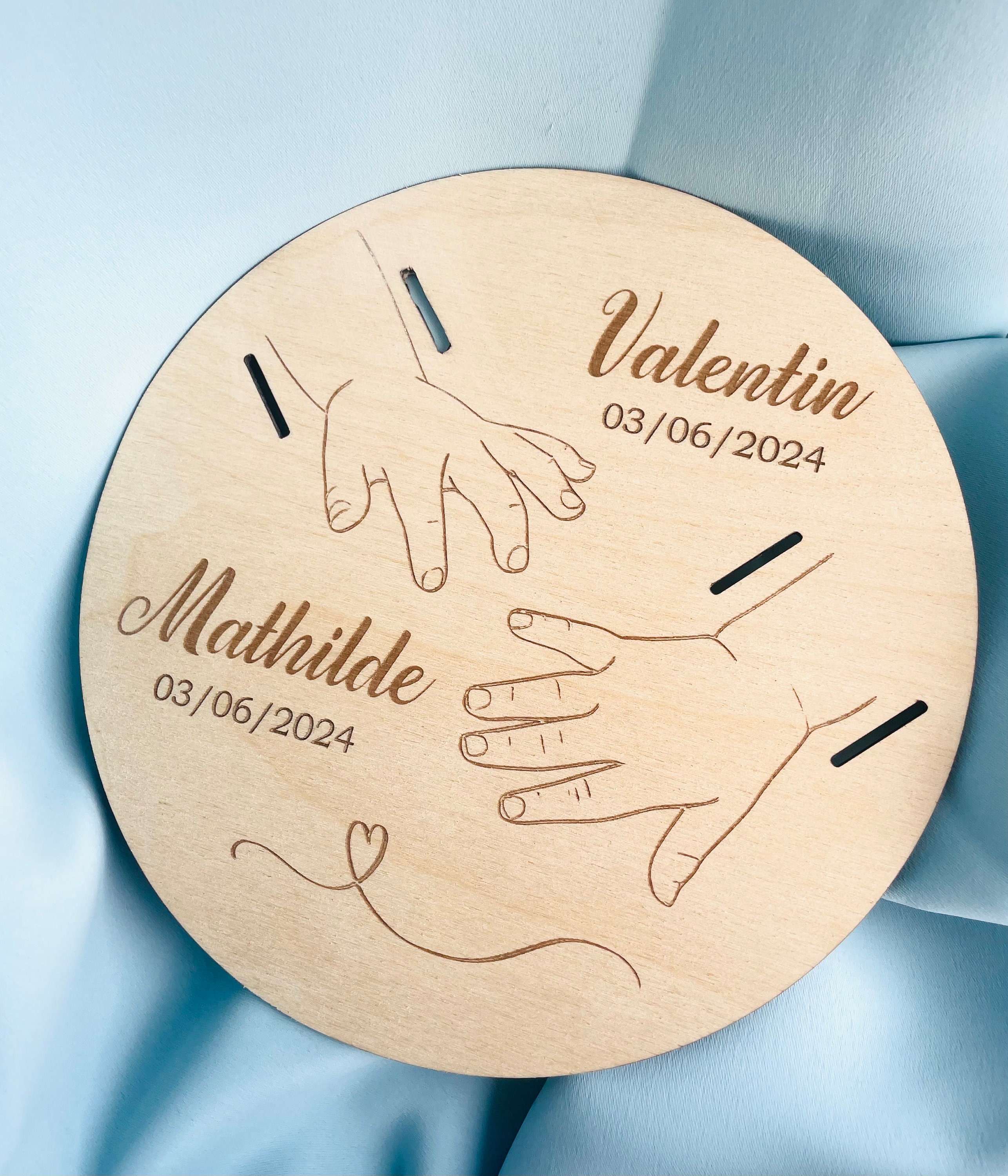 Personalized Engraved Wood Birth Bracelet Frame / Twins and Twins Birth ...