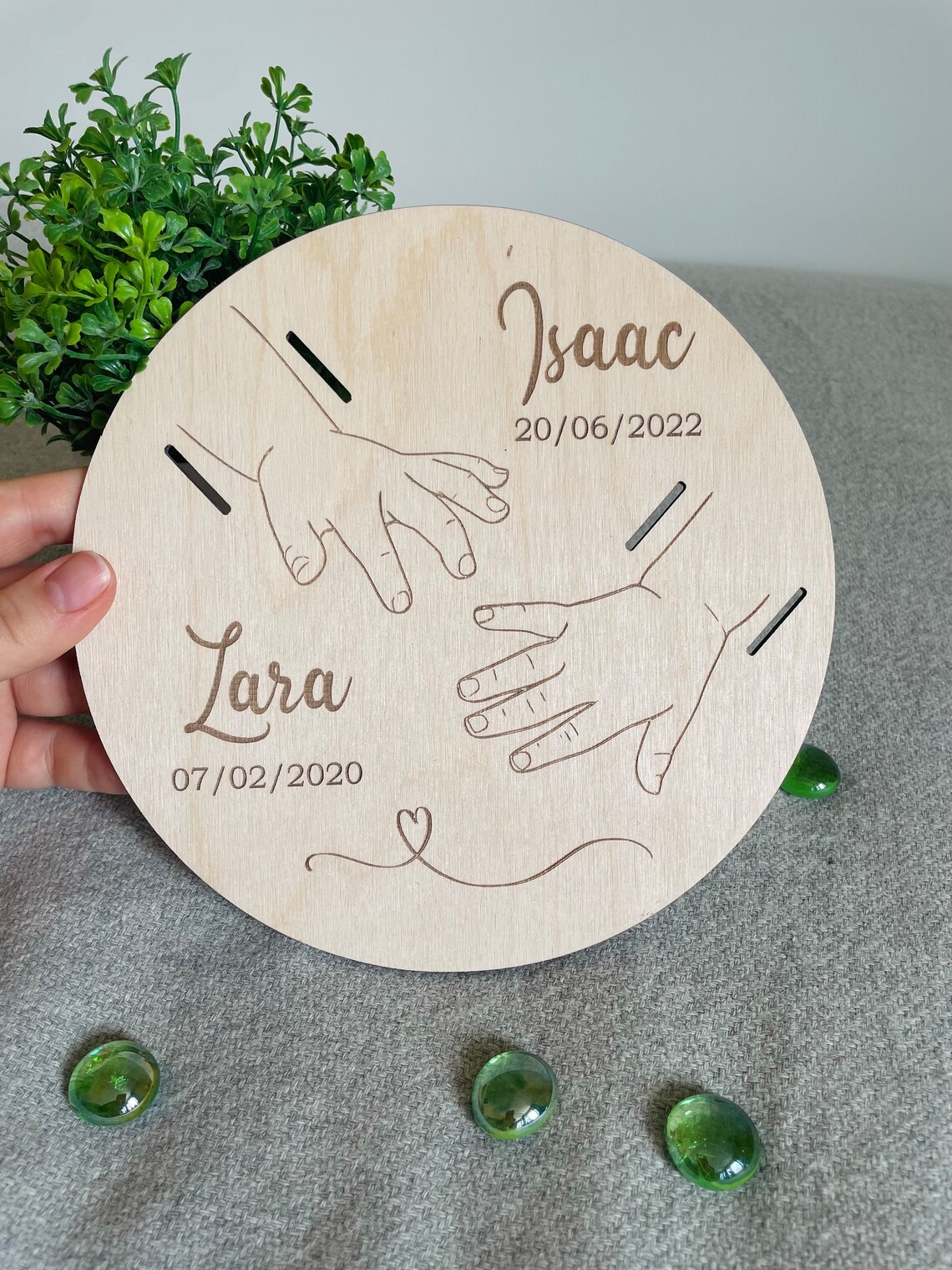 Personalized Engraved Wood Birth Bracelet Frame / Twins and Twins Birth ...