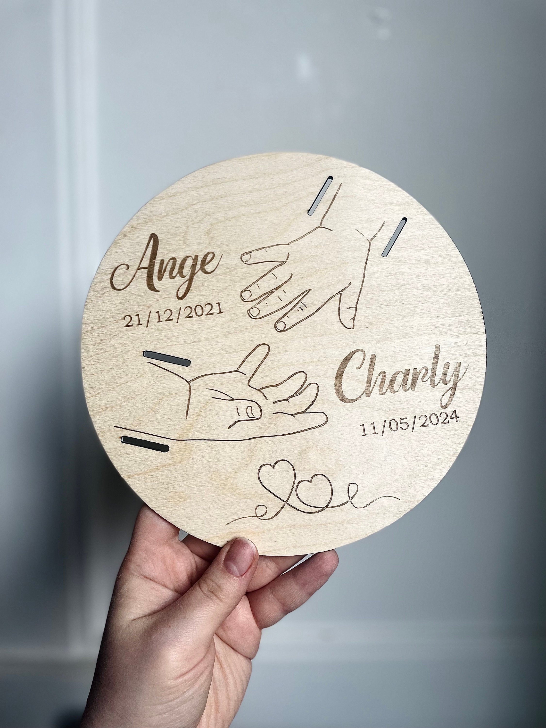 Personalized Engraved Wood Birth Bracelet Frame / Twins and Twins Birth ...