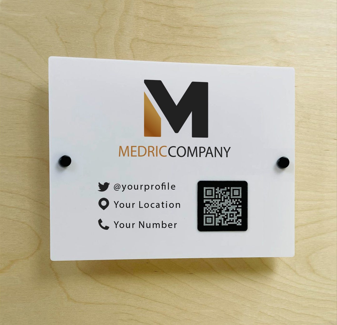 Professional Personalized LOGO and QR Code Plaque in Acrylic/ Interior ...