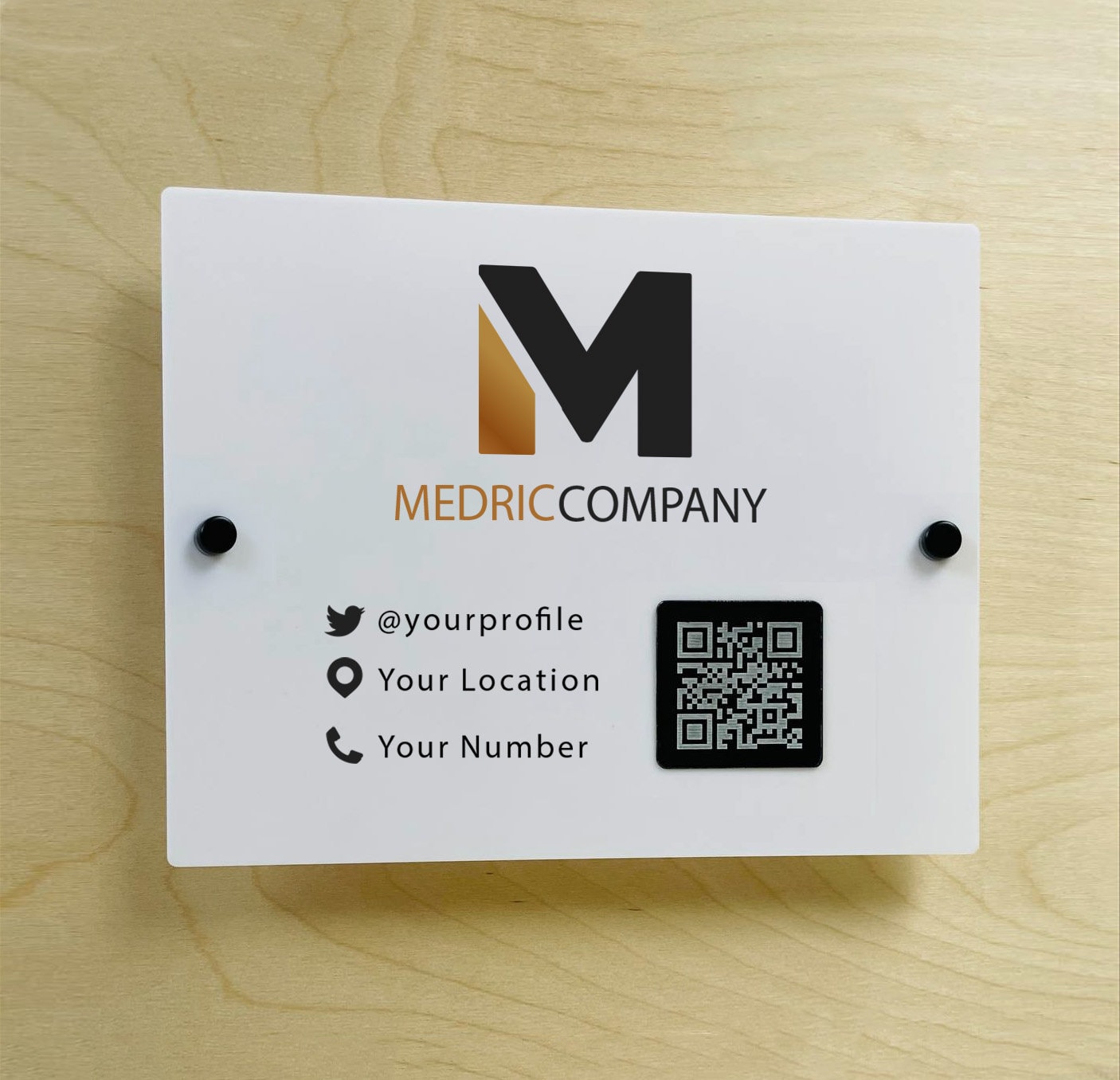 Professional Personalized LOGO and QR Code Plaque in Acrylic/ Interior ...