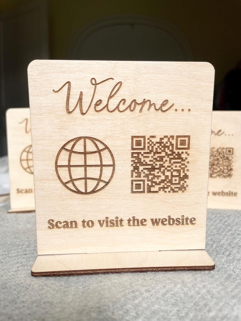Personalized Wooden Engraved 2 QR Codes Plaque - Etsy