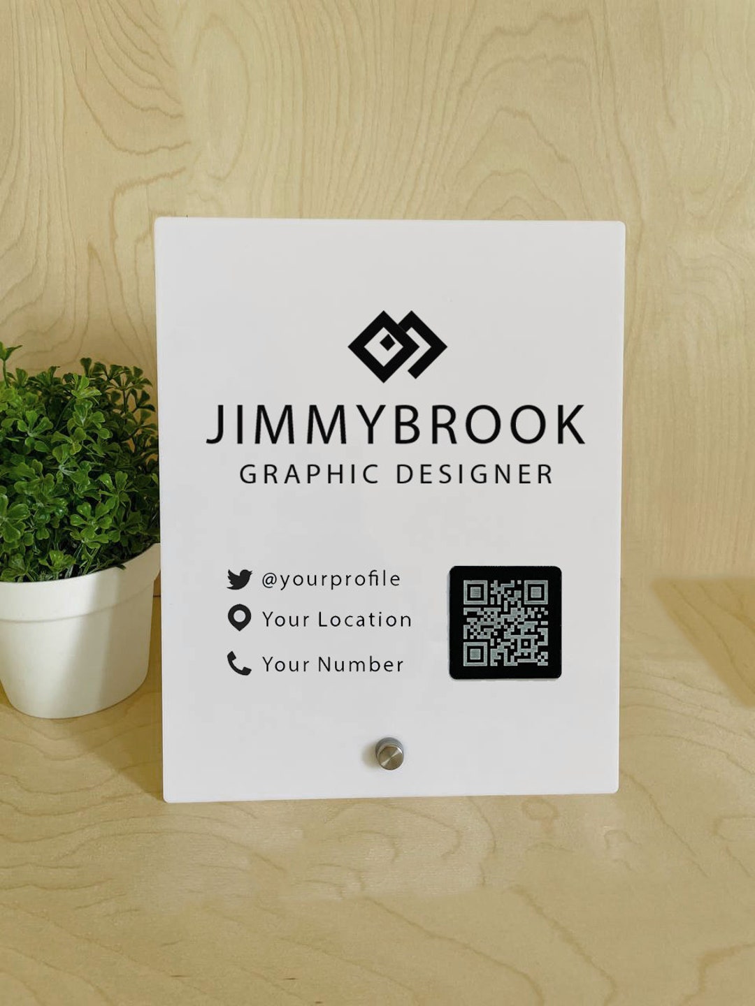Professional LOGO and QR Code Personalized Acrylic Plaque - Etsy UK