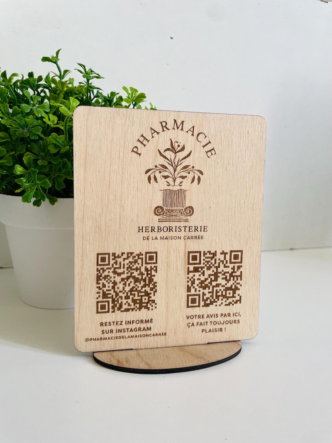 Personalized Wooden Engraved 2 QR Codes Plaque - Etsy