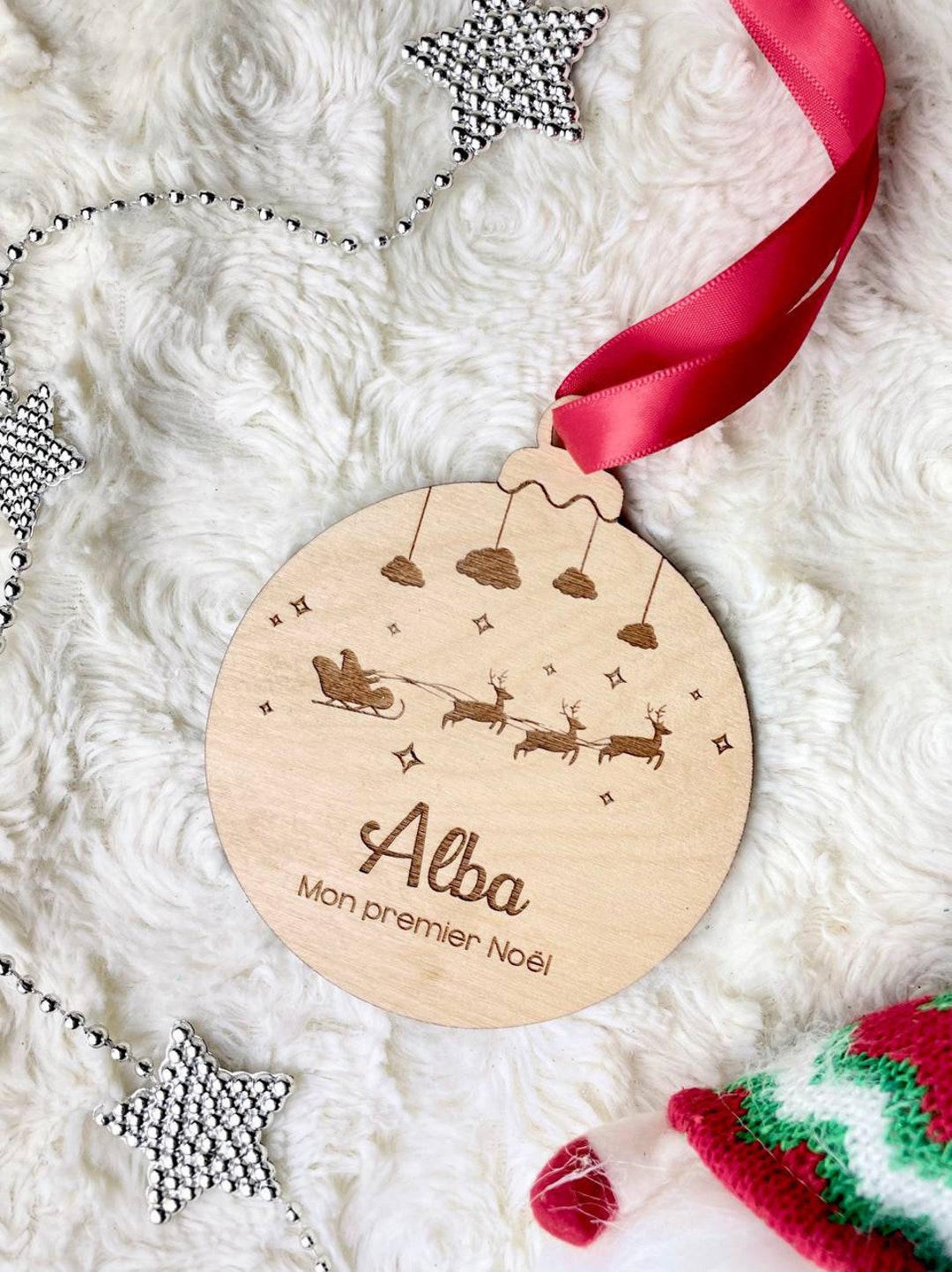 Wooden Christmas Ball | My First Christmas | Personalized Ball ...