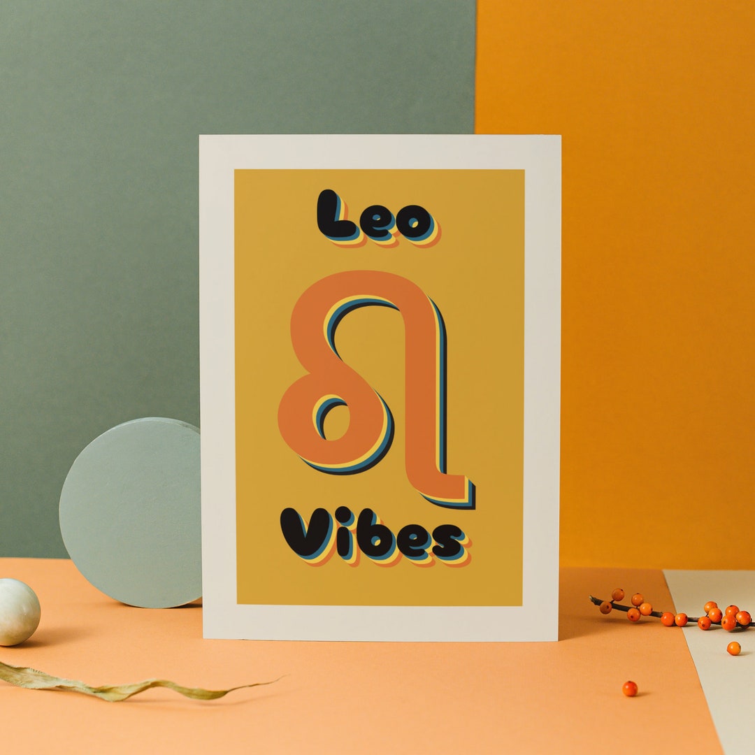 Leo Vibes Print Downloadable Art Leo Symbol Print in Retro - Etsy