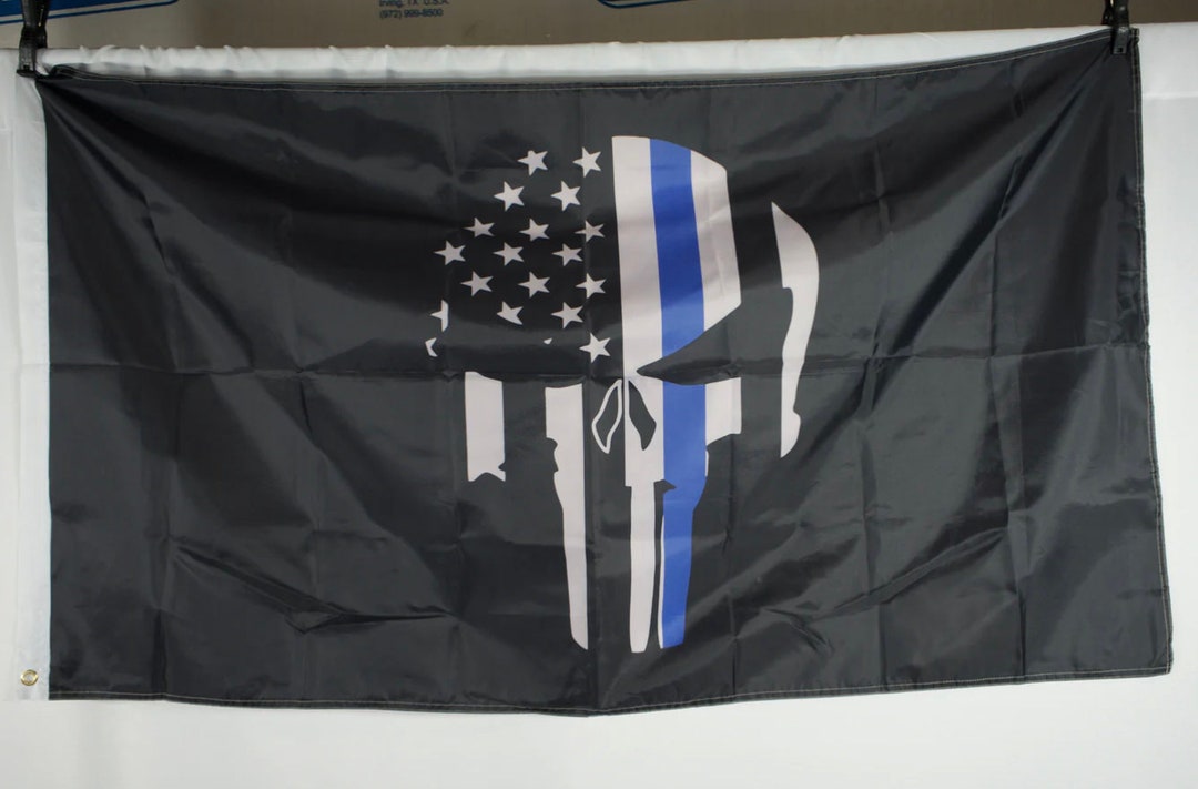 Blue Lives Matter Skull Flag - Etsy