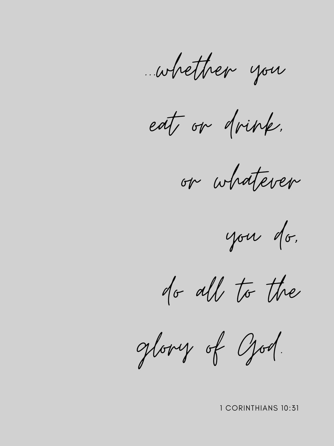 1 Corinthians 10:31 Printable Wall Hanging - Etsy