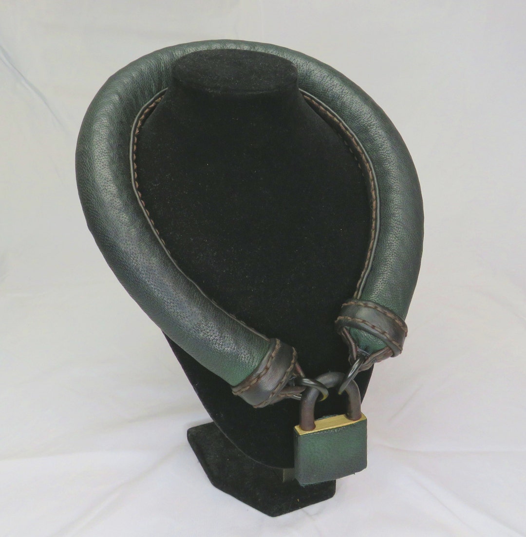Chunky Leather Locking Choker Collar - Etsy