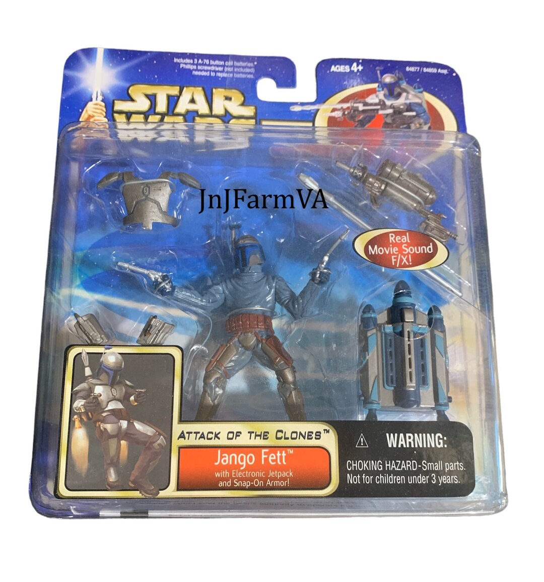 Star Wars E2 JANGO FETT Deluxe Set W/electronic Jet-pack and ...