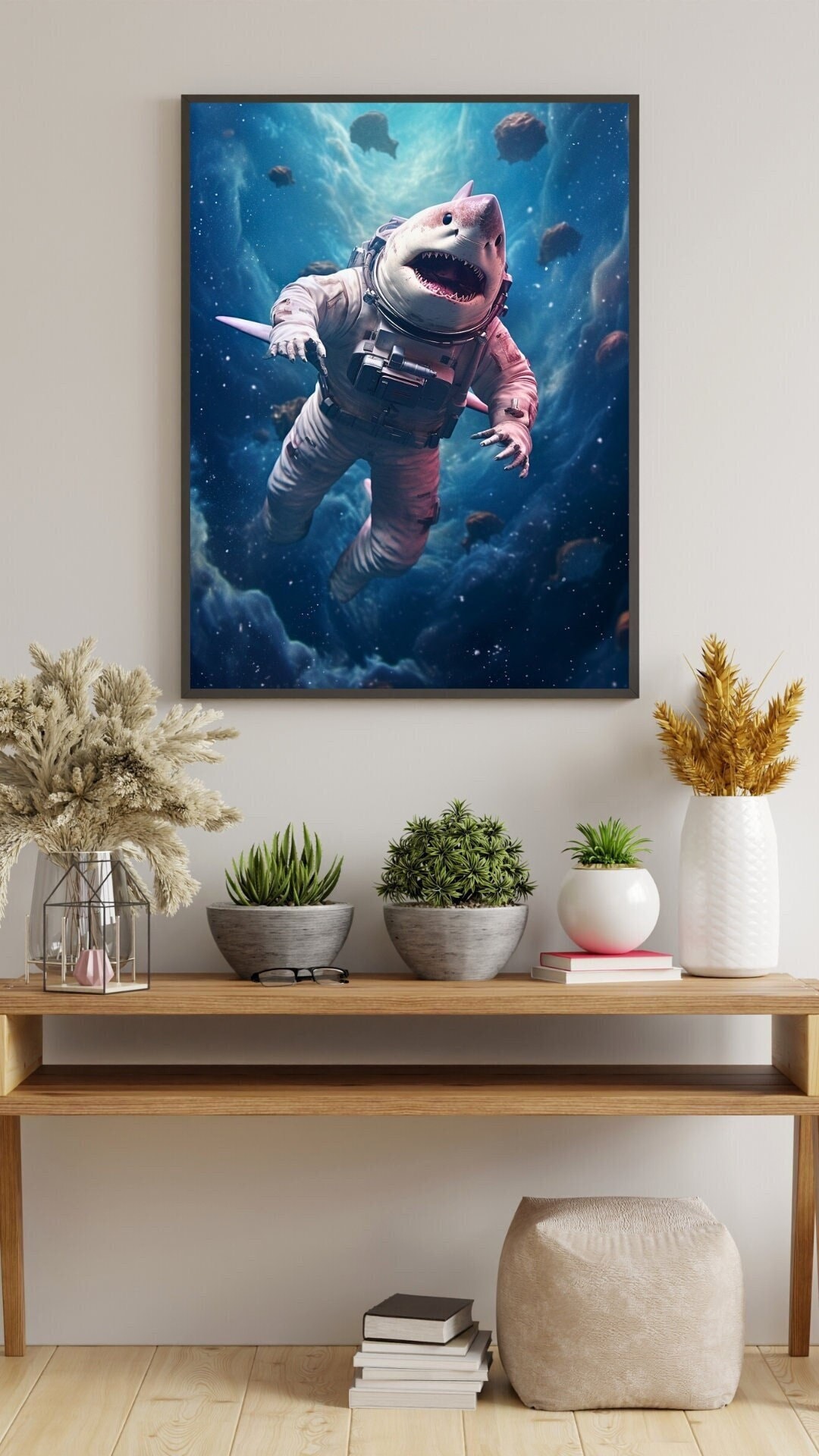 Space Shark Poster Outer Space Art Astral Animals Sea Creature Deep ...