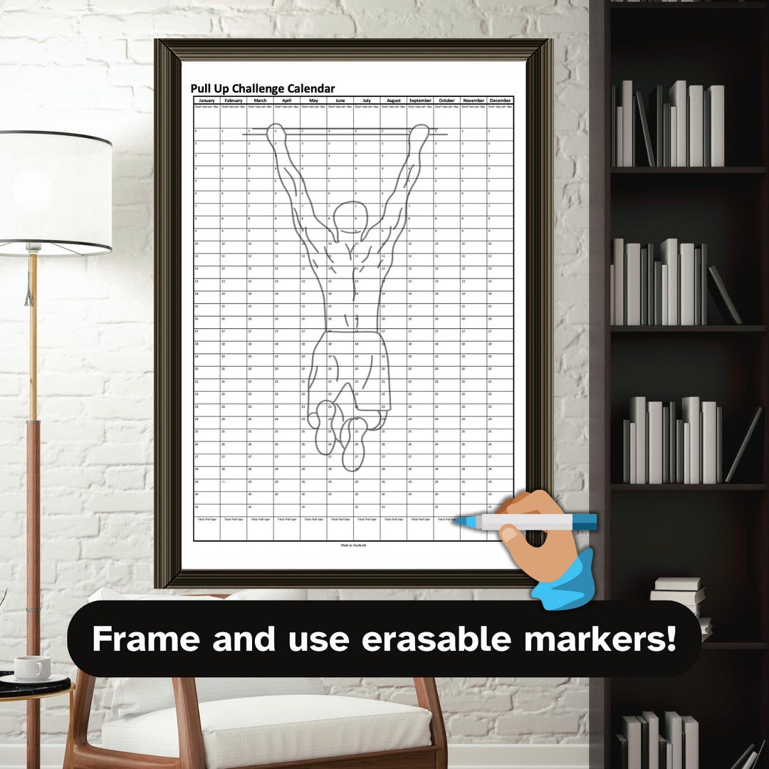 A3 Poster Pull-up Tracker Challenge Laminated Wall Daily Year Planner ...