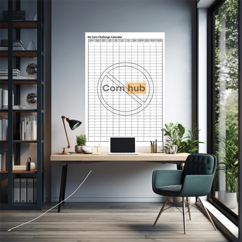 A3 Poster No Corn No Fap Tracker Wall Daily Year Planner Calendar ...