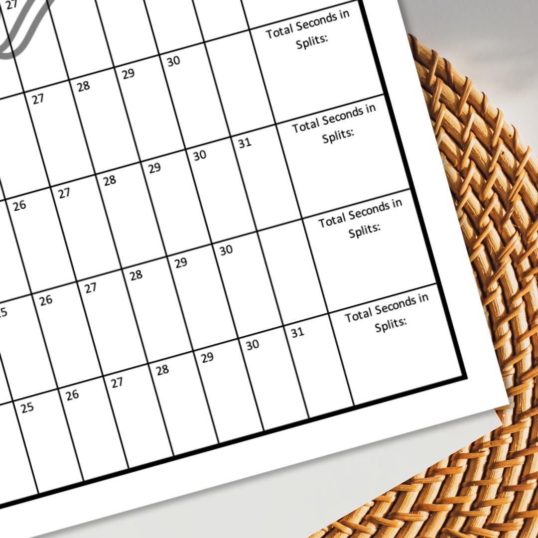 A3 Poster Splits Tracker Challenge Laminated Wall Daily Year Planner ...