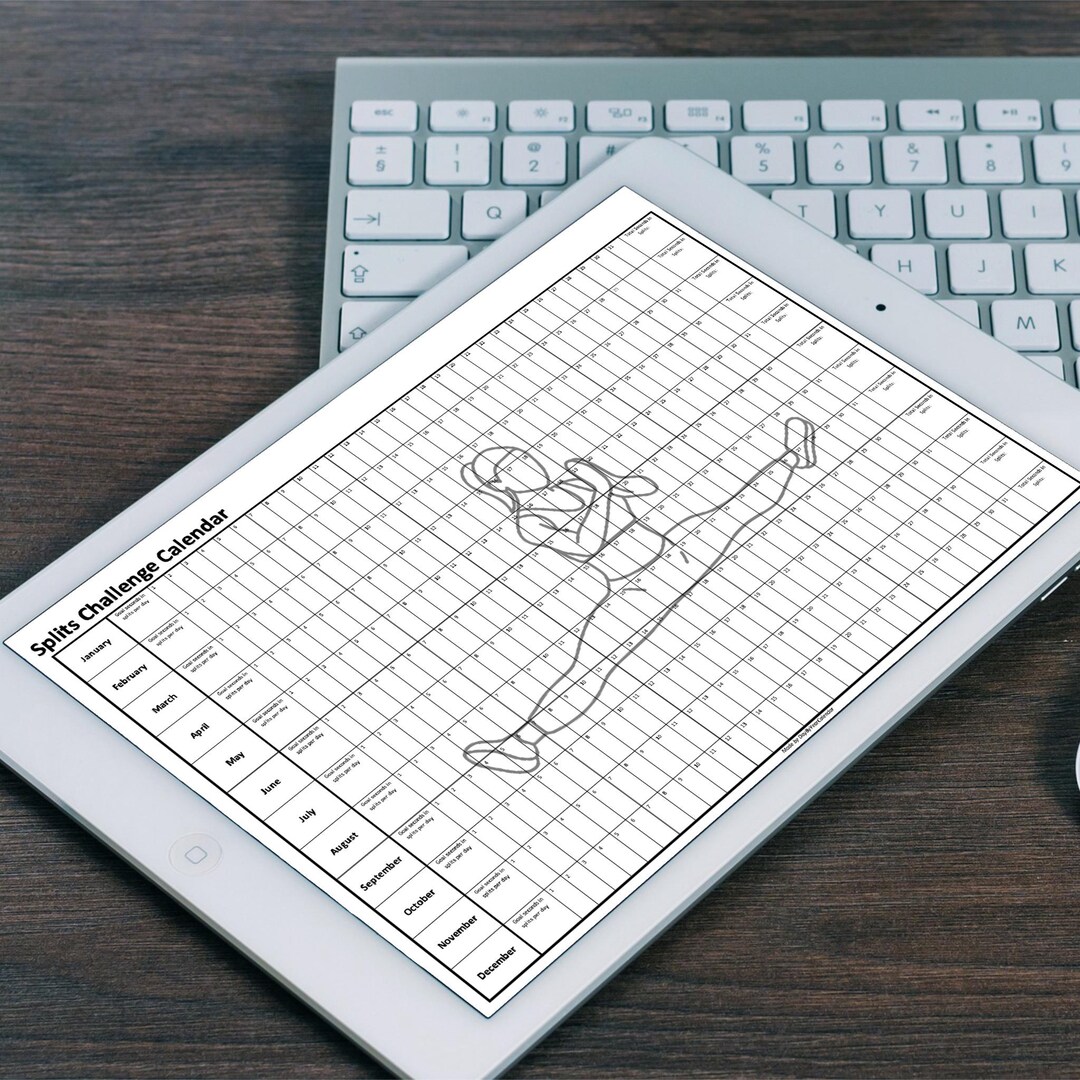 Digital Splits Tracker Challenge Wall Daily Year Planner Calendar Home ...