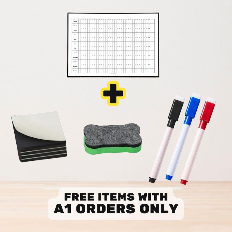 Never-ending Full Year Calendar Laminated Reusable Perpetual Wall ...