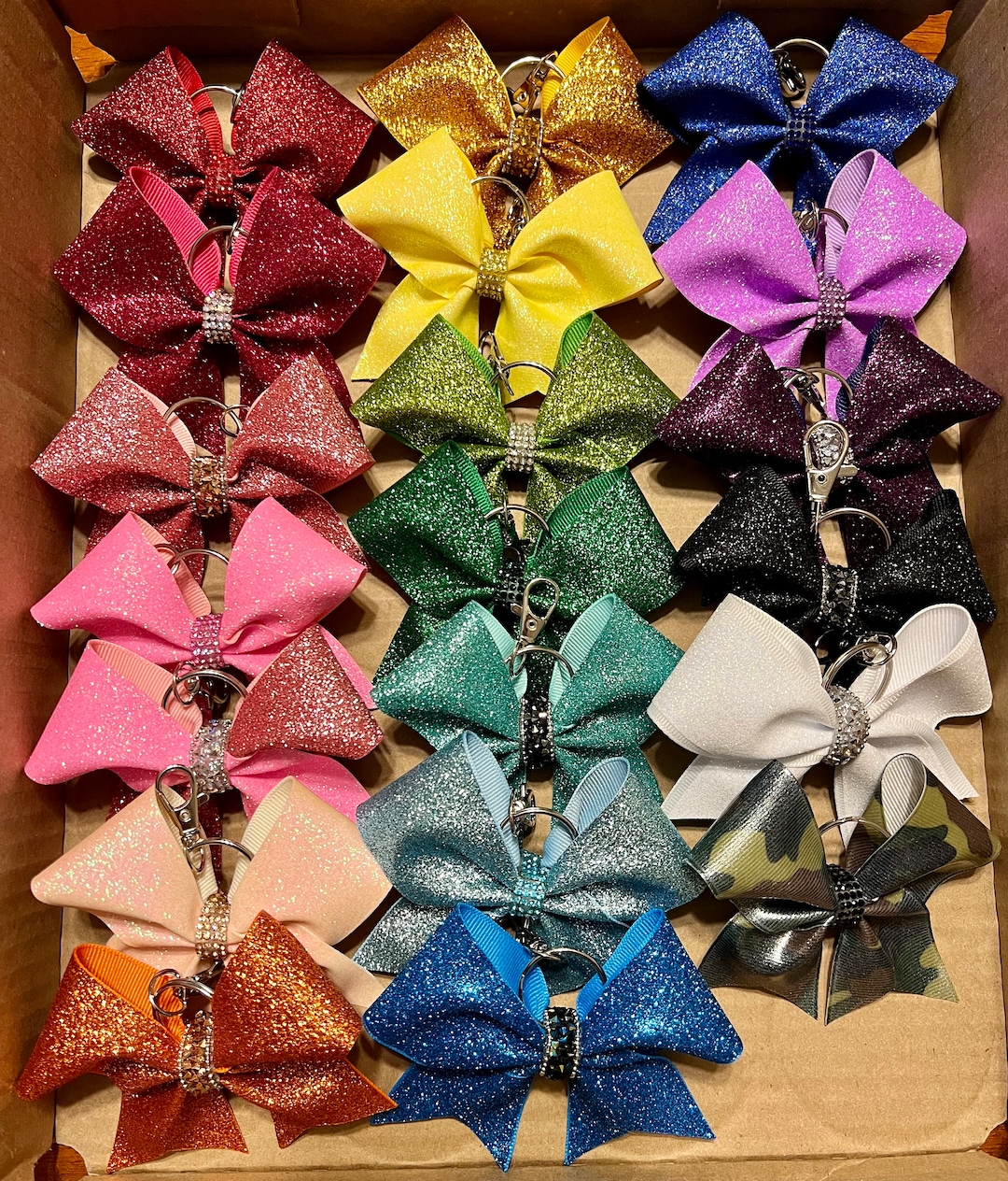 Glitter Bow Keychain - Etsy