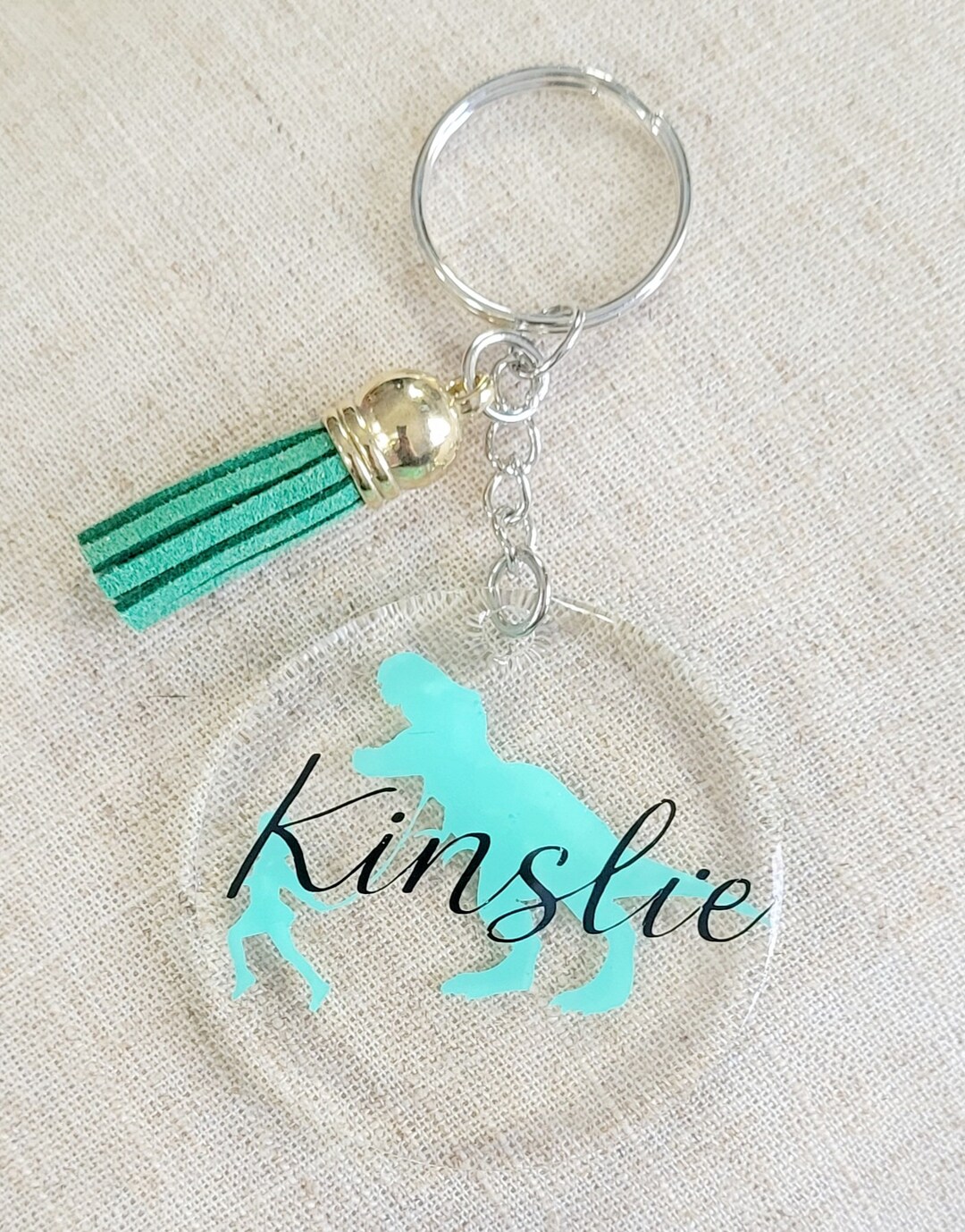 Personalized Dino Keychains With Tassel - NEW - Etsy