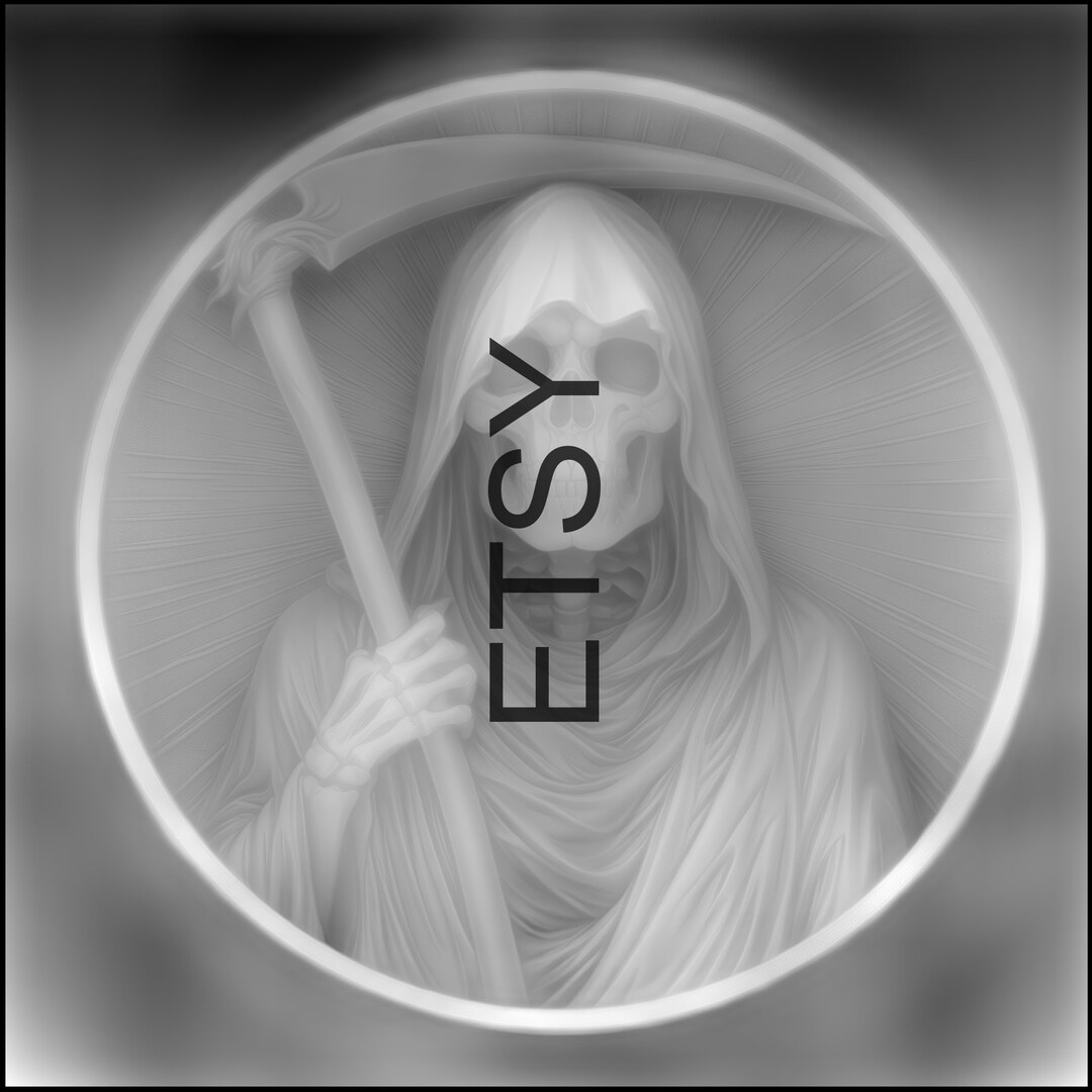 Reaper Coin for 3d Laser Engraving Height Map | Fiber Laser Depthmap ...