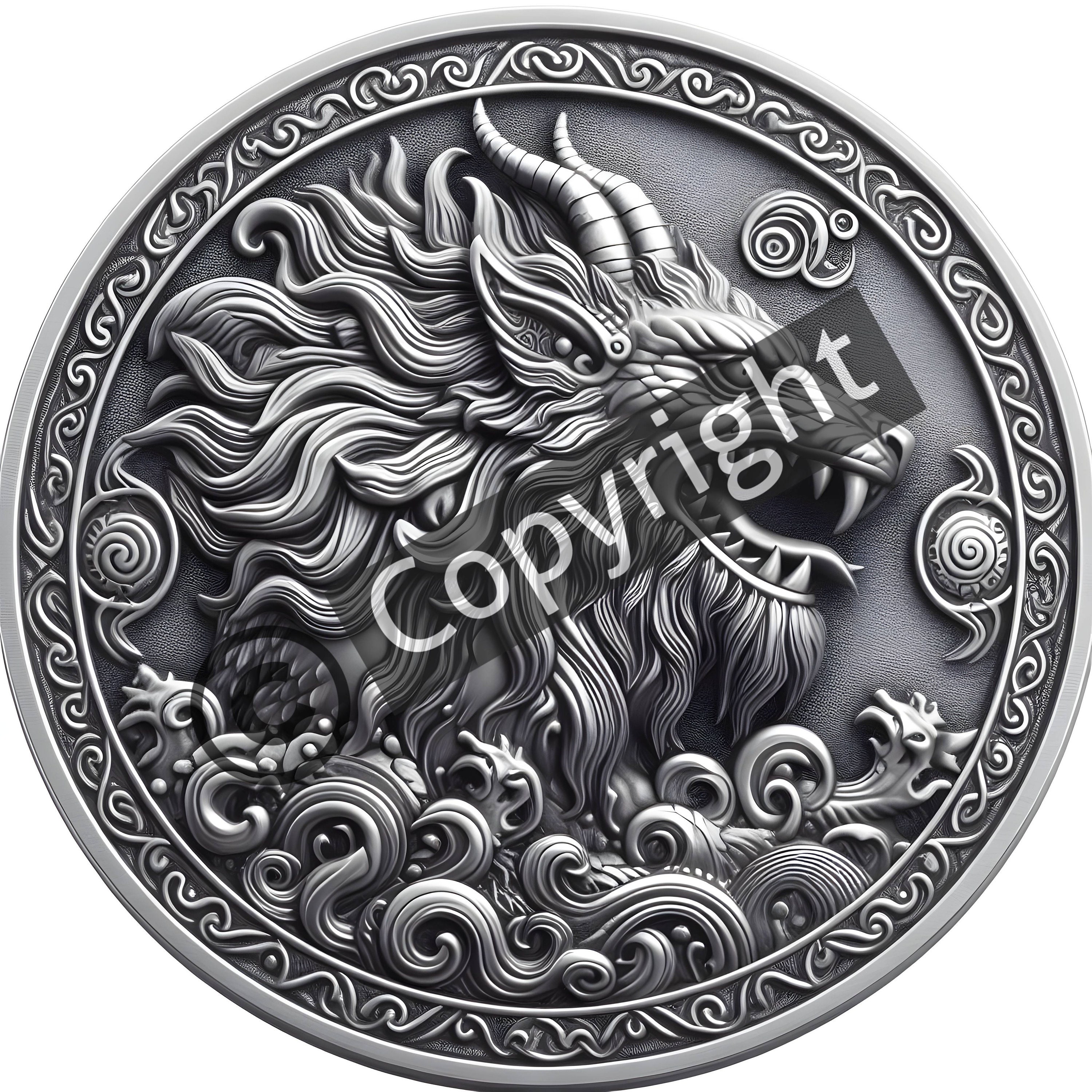 Viking Coin for 3d Laser Engraving With Height Map | Fiber Laser ...