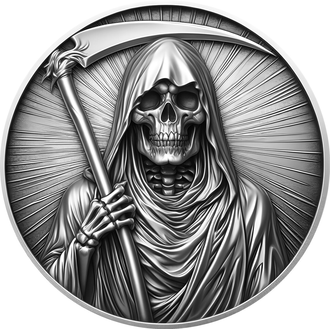 Reaper Coin for 3d Laser Engraving Height Map | Fiber Laser Depthmap ...