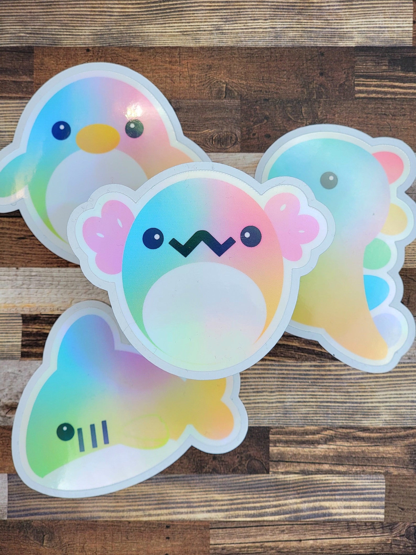 Axolotl Sticker | Rainbow | Holographic | Crochet | Woobles Inspired ...