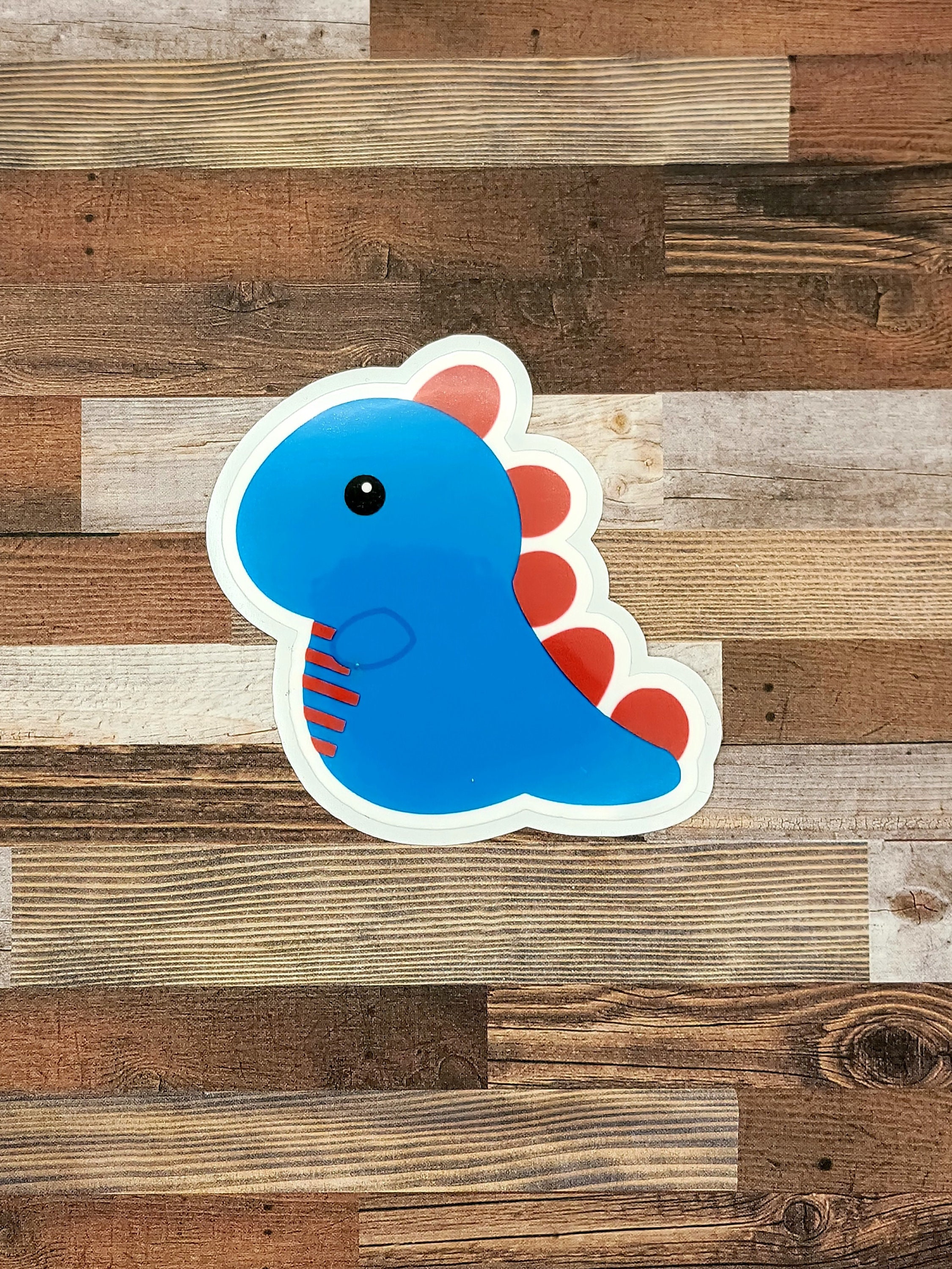 Dinosaur Sticker Blue Crochet Woobles Inspired Vinyl - Etsy