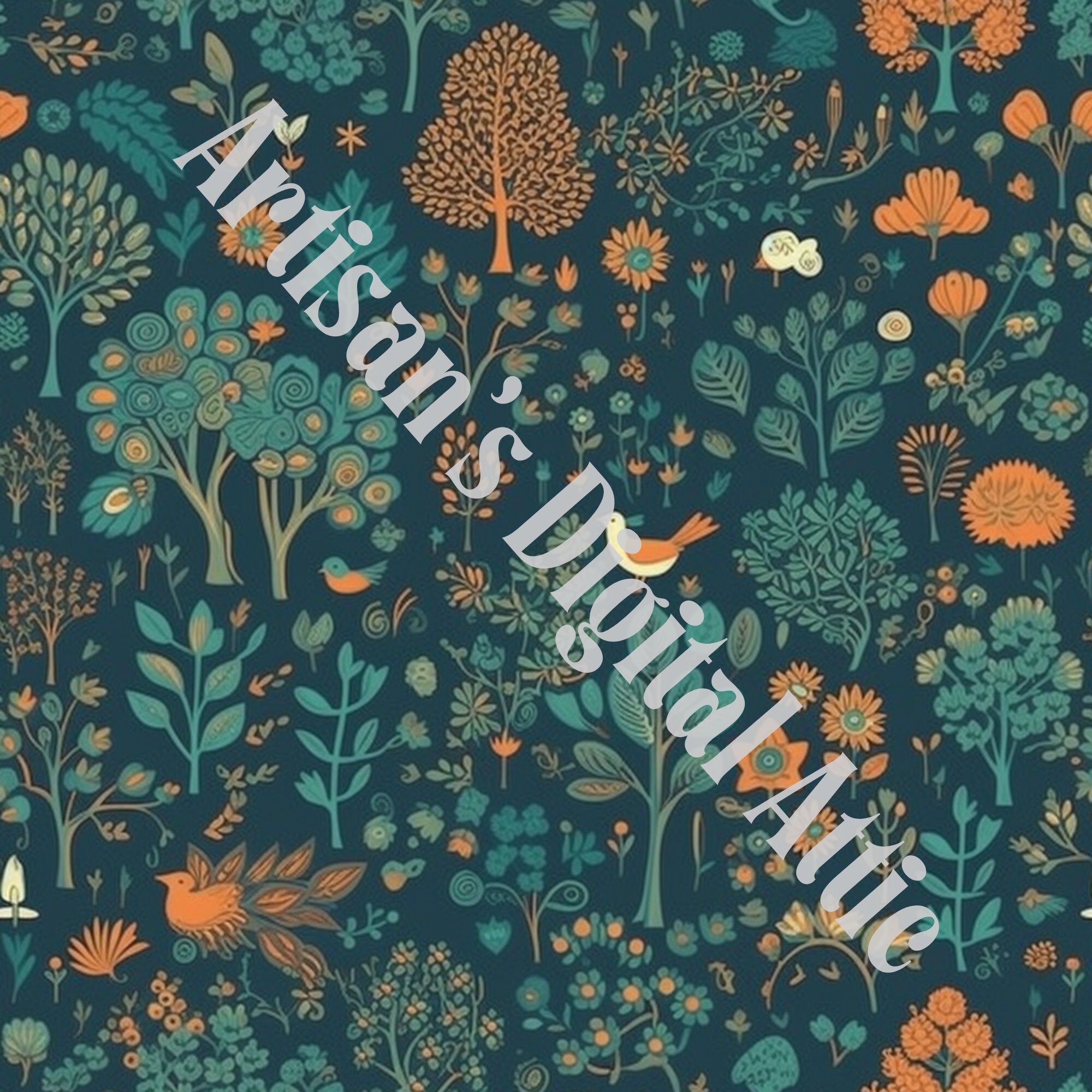 Enchanted Forest Seamless Digital Paper - Instant Download for Craft ...