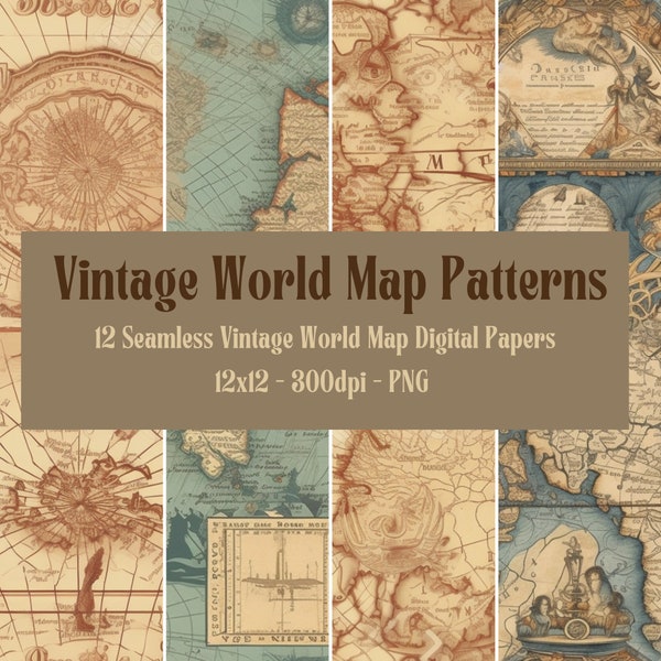 Antique Map Seamless - Etsy