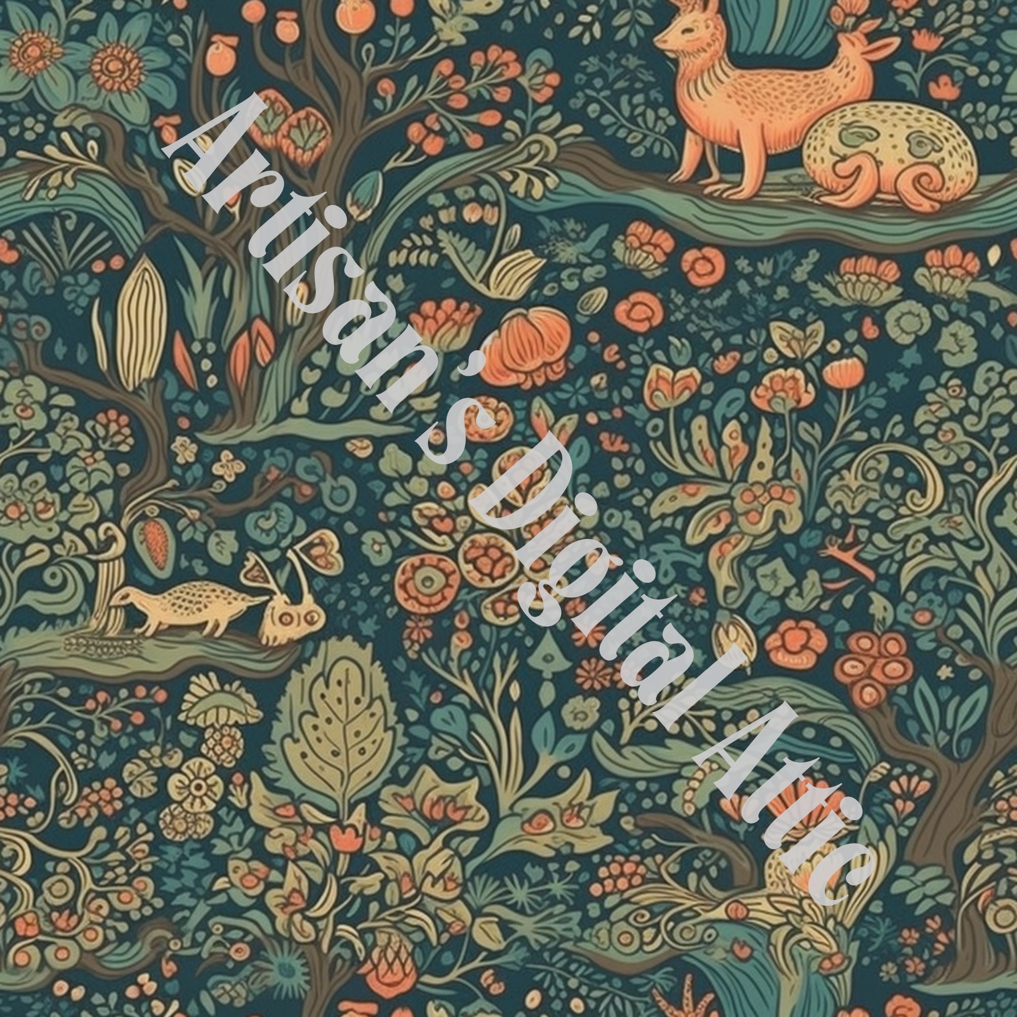 Enchanted Forest Seamless Digital Paper Instant Download for Craft ...