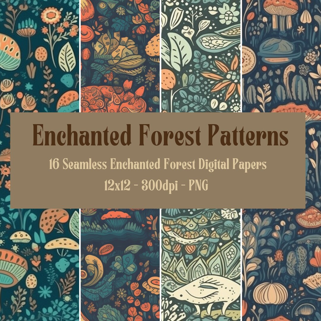Enchanted Forest Seamless Digital Paper - Instant Download for Craft ...