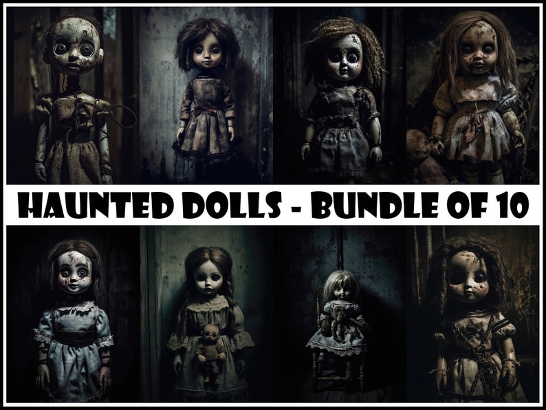 Haunted Dolls | Bundle of 10 | Scary Dolls | Creepy Horror Clip Art ...