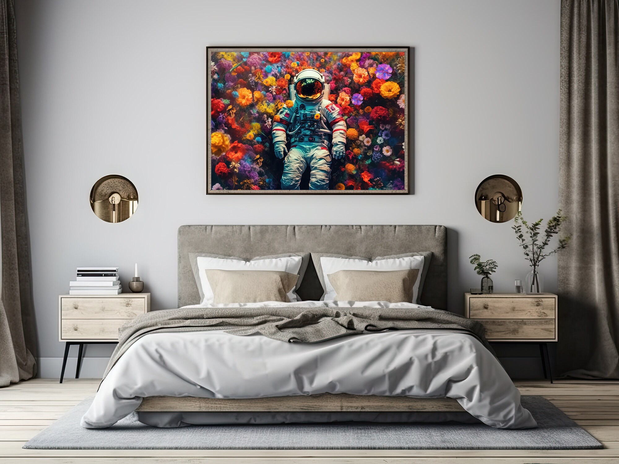 Astronaut in Flowers | Astronaut | Floral Art | Space | Digital Art ...