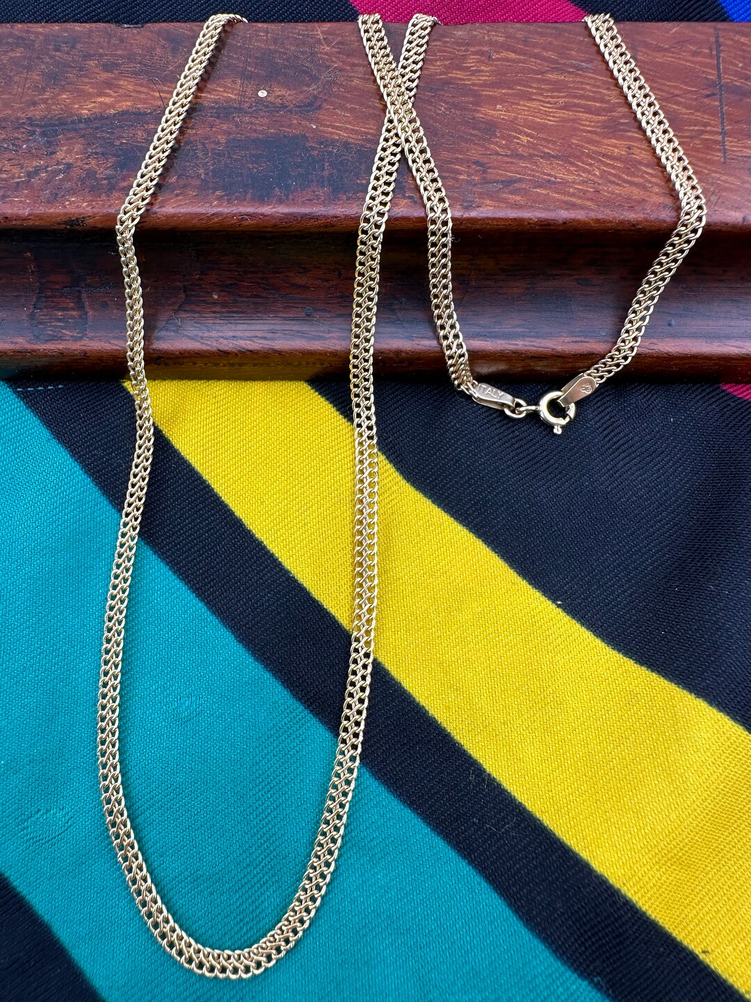 Vintage 9ct Gold Italian Double Curb/infinity Link Chain, 18inches - Etsy