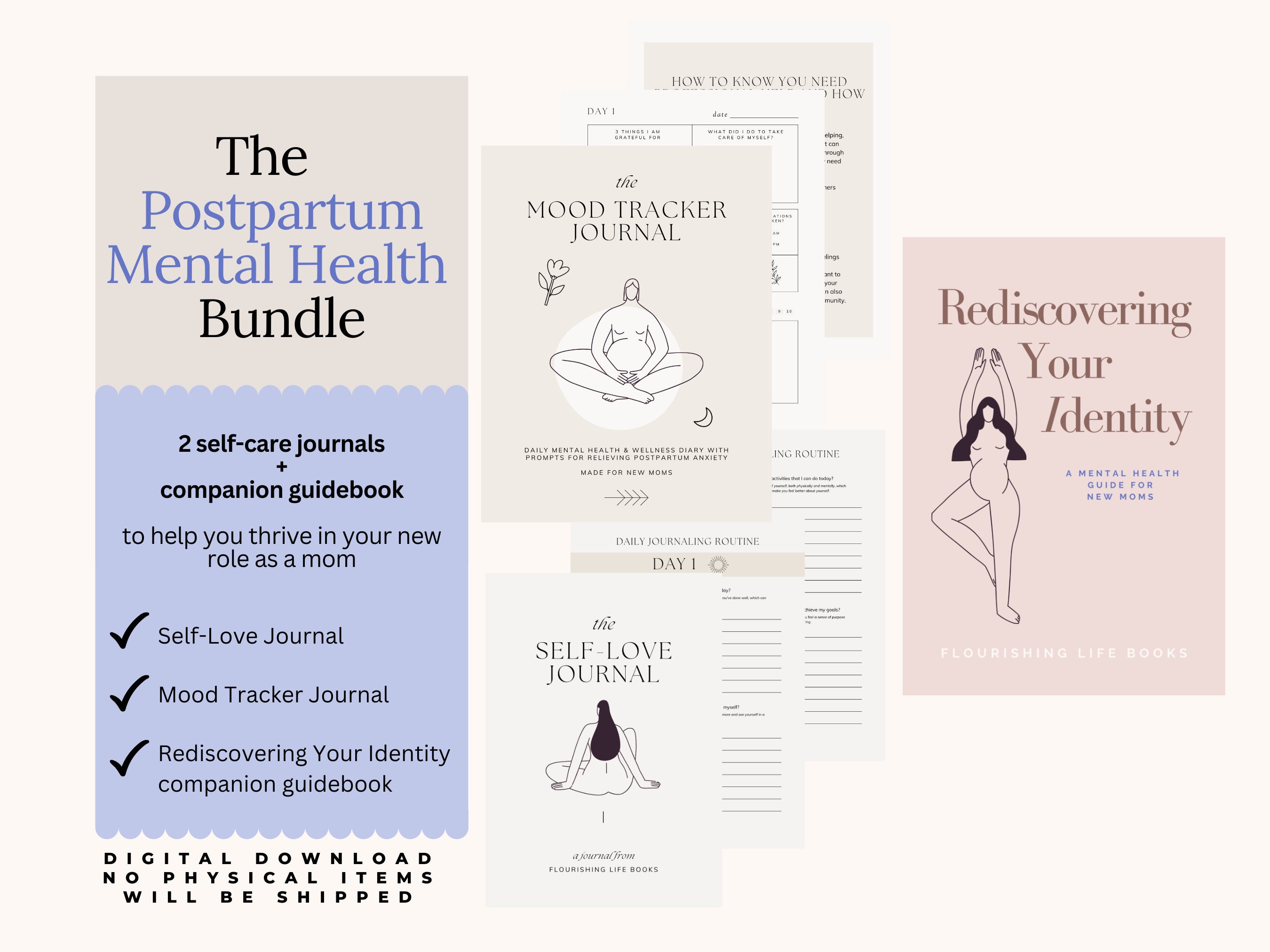 New Mom Mental Health Bundle, Postpartum Journal, Postpartum Book, New ...