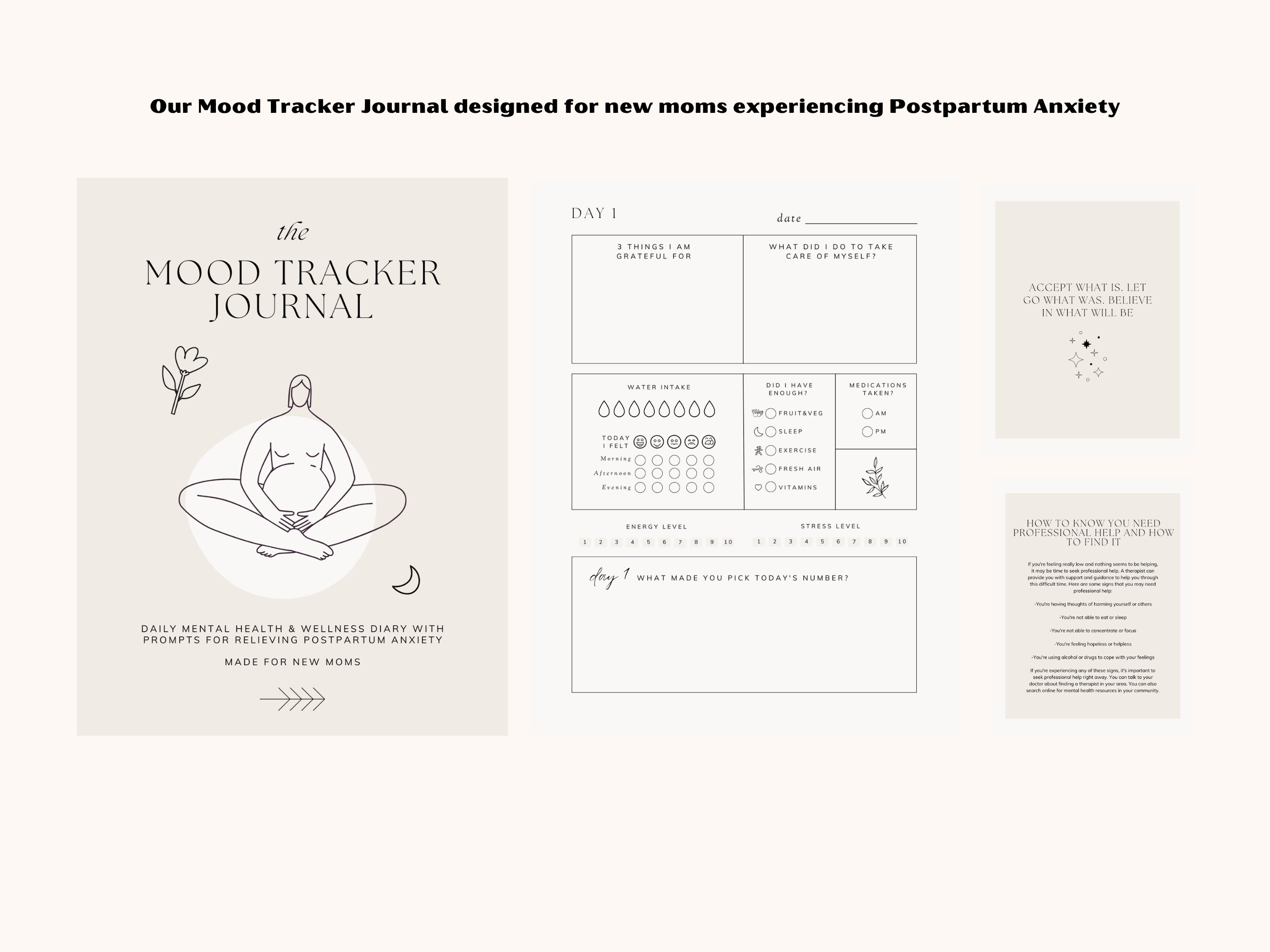 New Mom Mental Health Bundle, Postpartum Journal, Postpartum Book, New ...