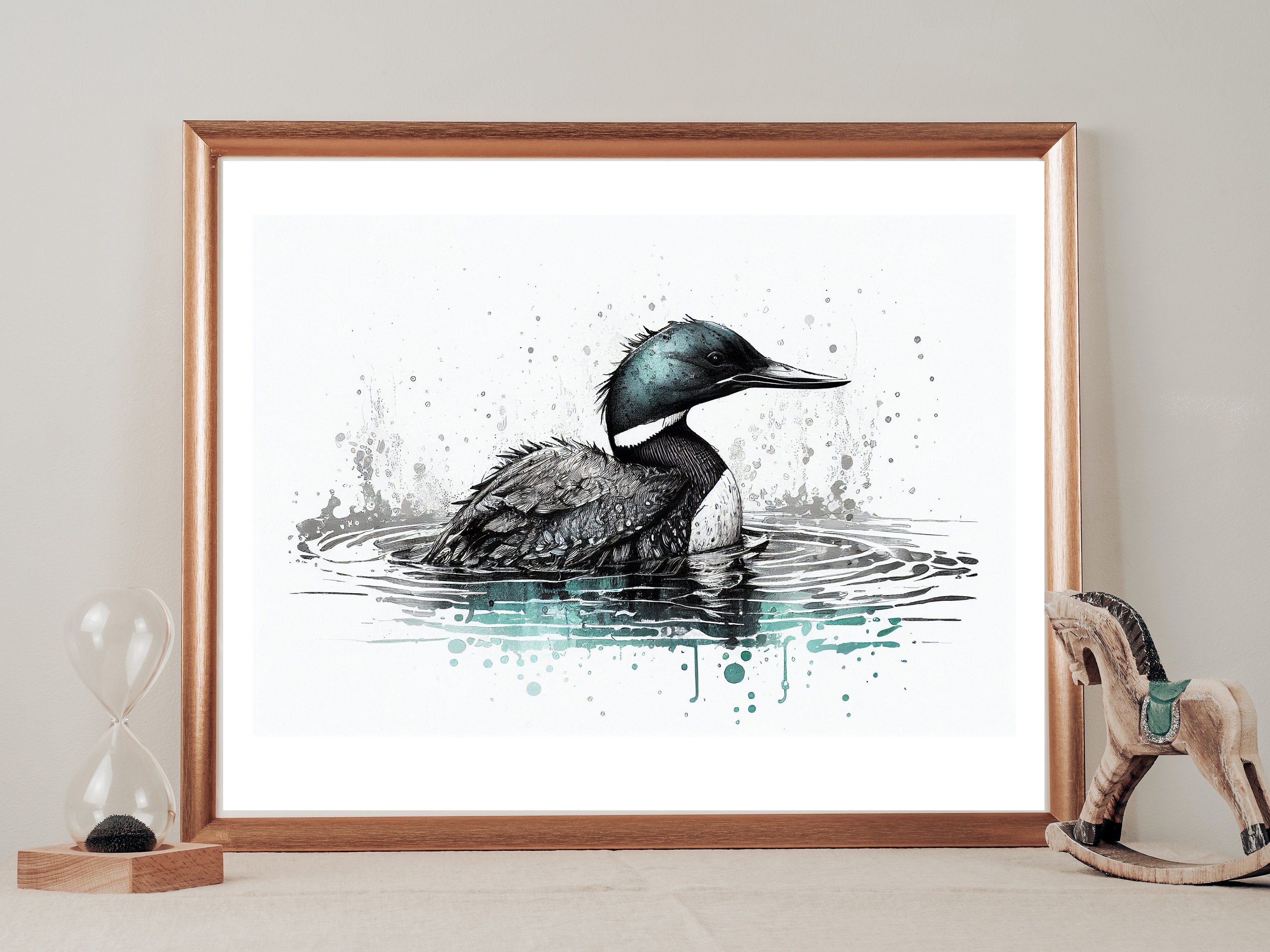 Canadian Loon Water Colour Art Print - Etsy