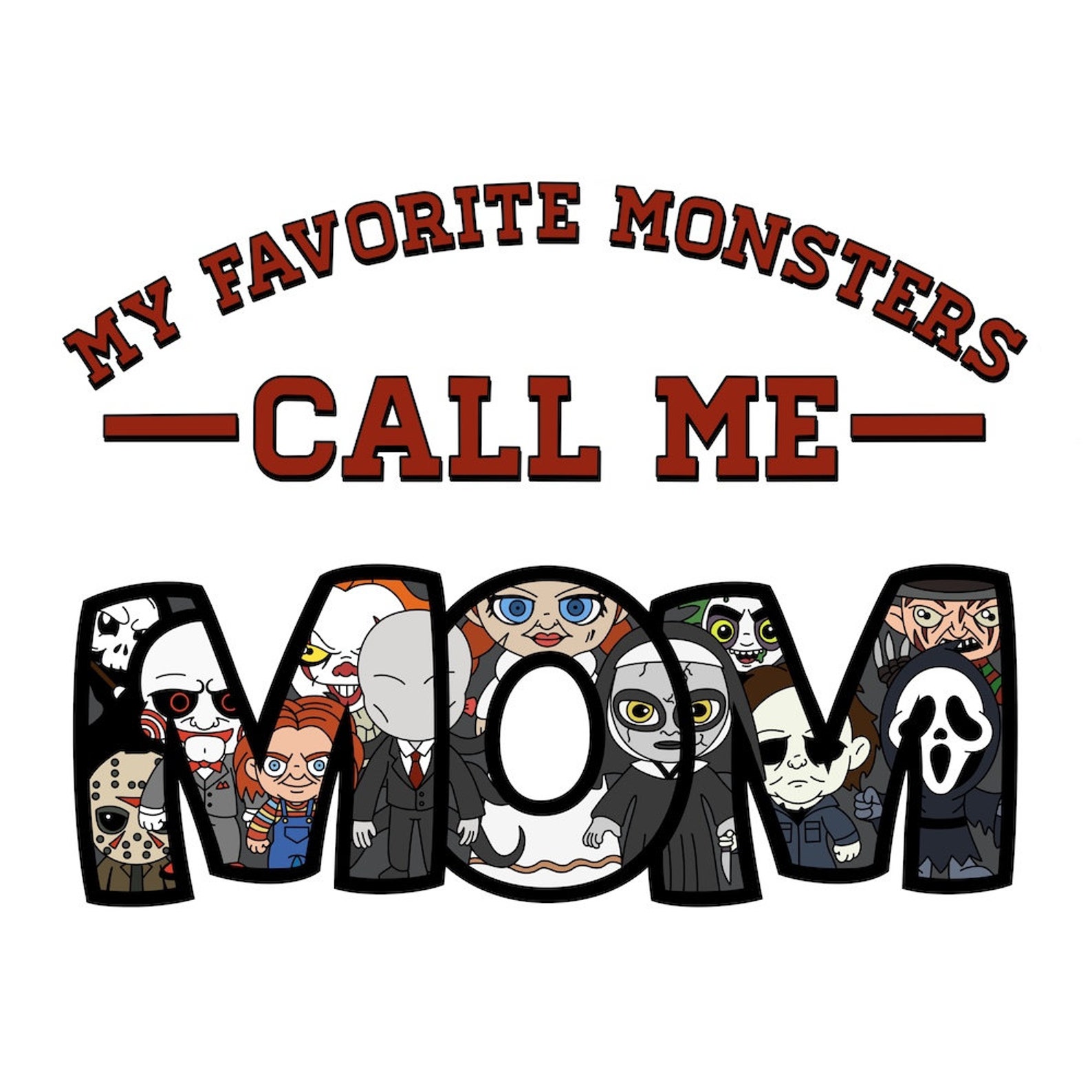 My Favorite Monsters Call Me Mom Halloween Sublimation DTF DTG Image - Etsy